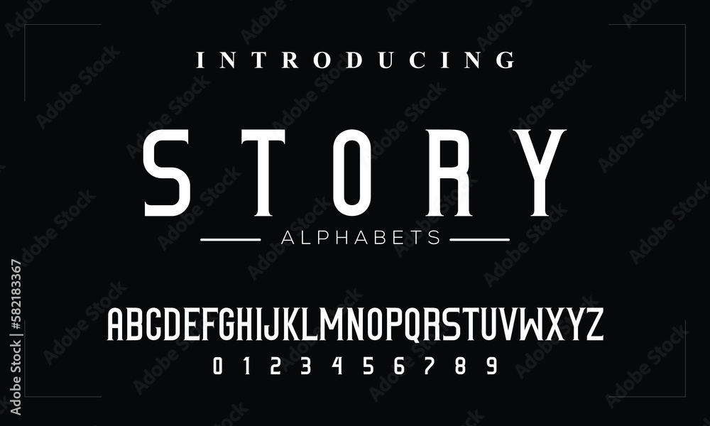 STORY font Elegant alphabet letters font and number. Classic Lettering ...