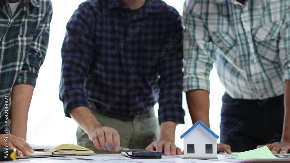 Architect team meeting, Group of architects and contractor engineers ...