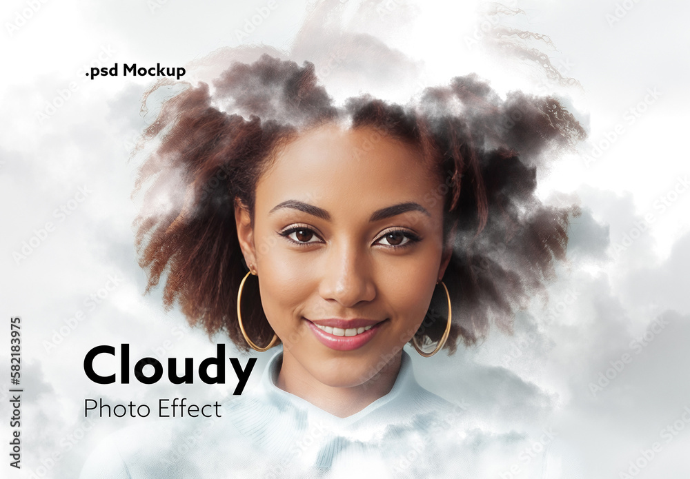 Cloudy Photo Effect Stock Template | Adobe Stock