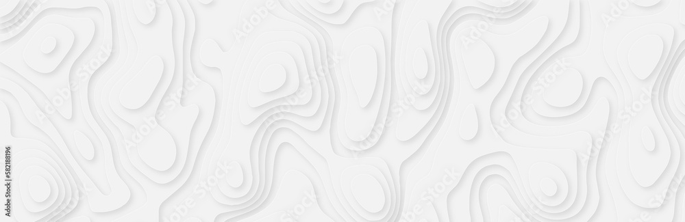 3d white papercut topography relief. Cover layout template. Material ...