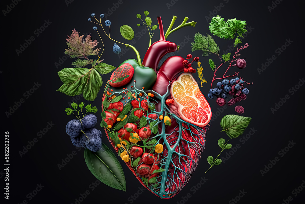 AI Generative Illustration of a Creative Photo of Heart-shaped fruit ...