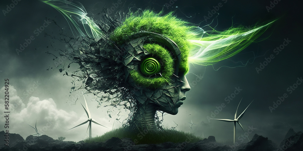 green energy, renewable eco friendly energy concept background design ...
