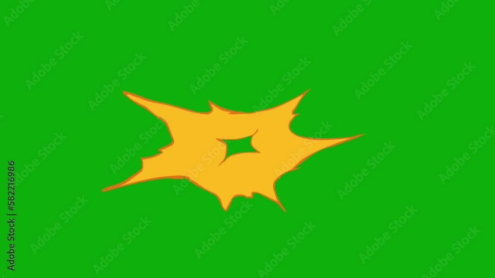 Vidéo Stock Cartoon explosion on a green screen. Cartoon shape ...