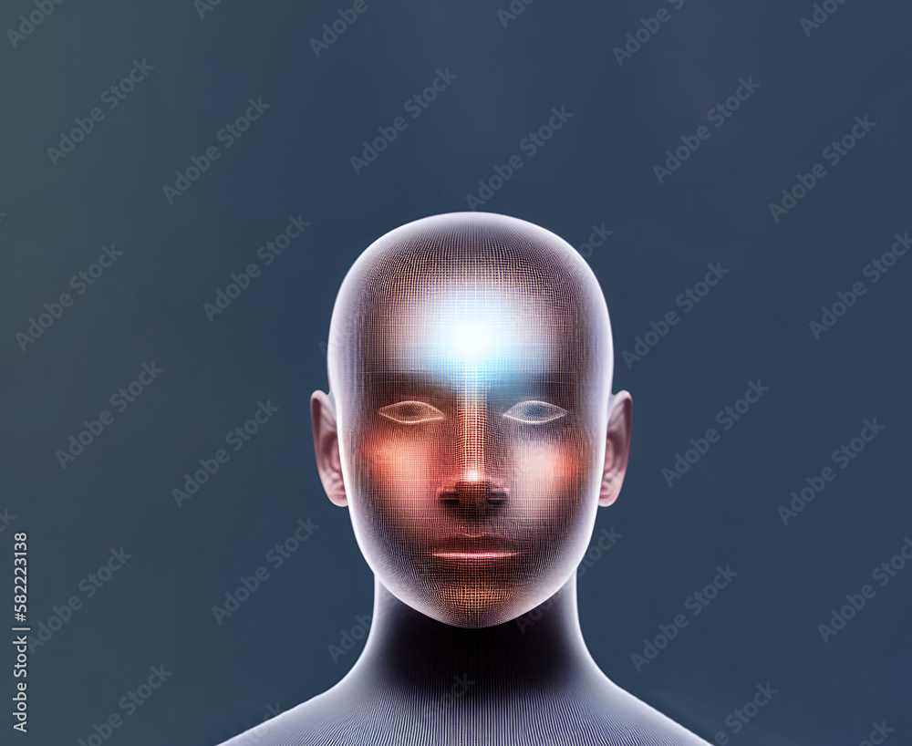 Face recognition icon,identity system recognize.Security digital ...