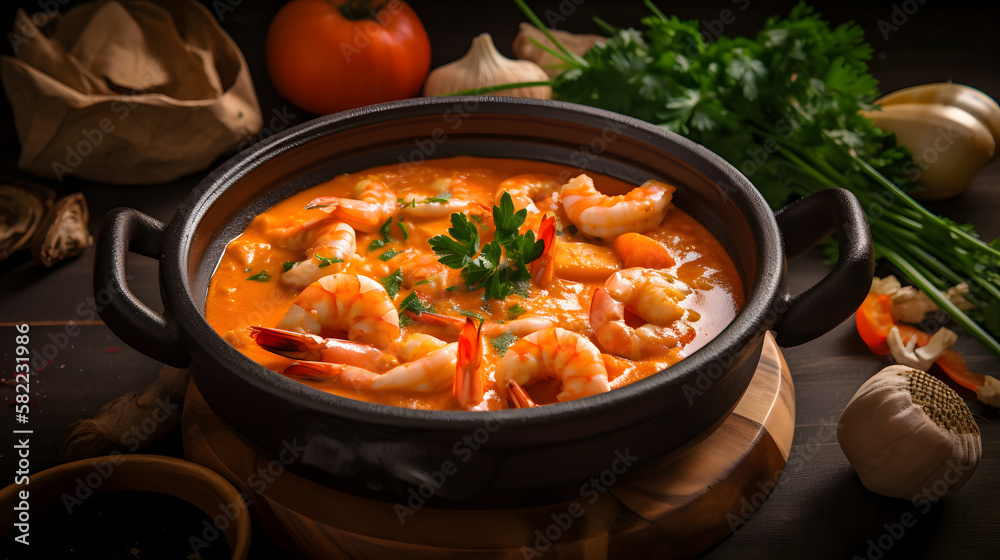 shrimp moqueca made with clay pot, moqueca capixaba, brazilian cuisine ...