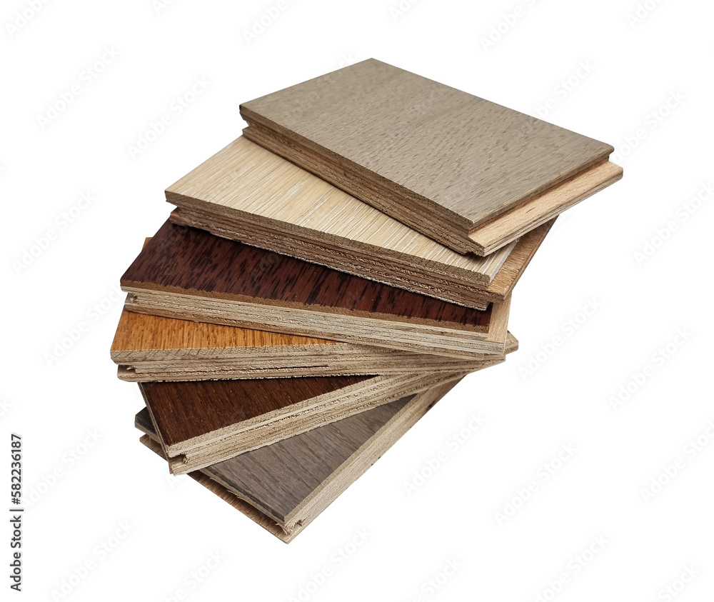 stacked of wooden laminated flooring tiles sample for interior ...