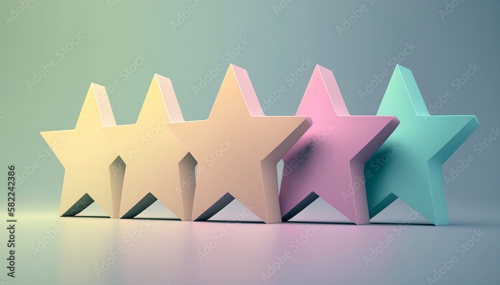 Five stars symbol with light and neutral background. Five star flag ...