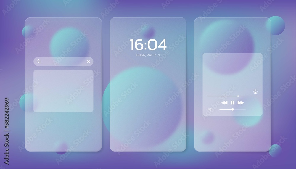 Mobile phone screen mockup. Glass transparent smartphone plates ...