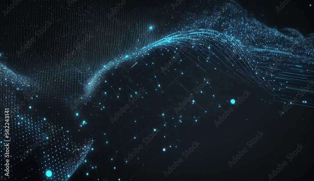 Network connection lines. Big data visualization. Template for ...