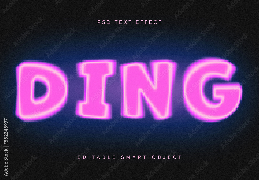 Pink Pixelated Text Effect Mockup Stock Template | Adobe Stock