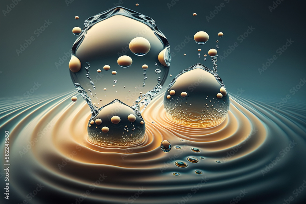 Water drops bouncing back after falling, creating a mesmerizing ...