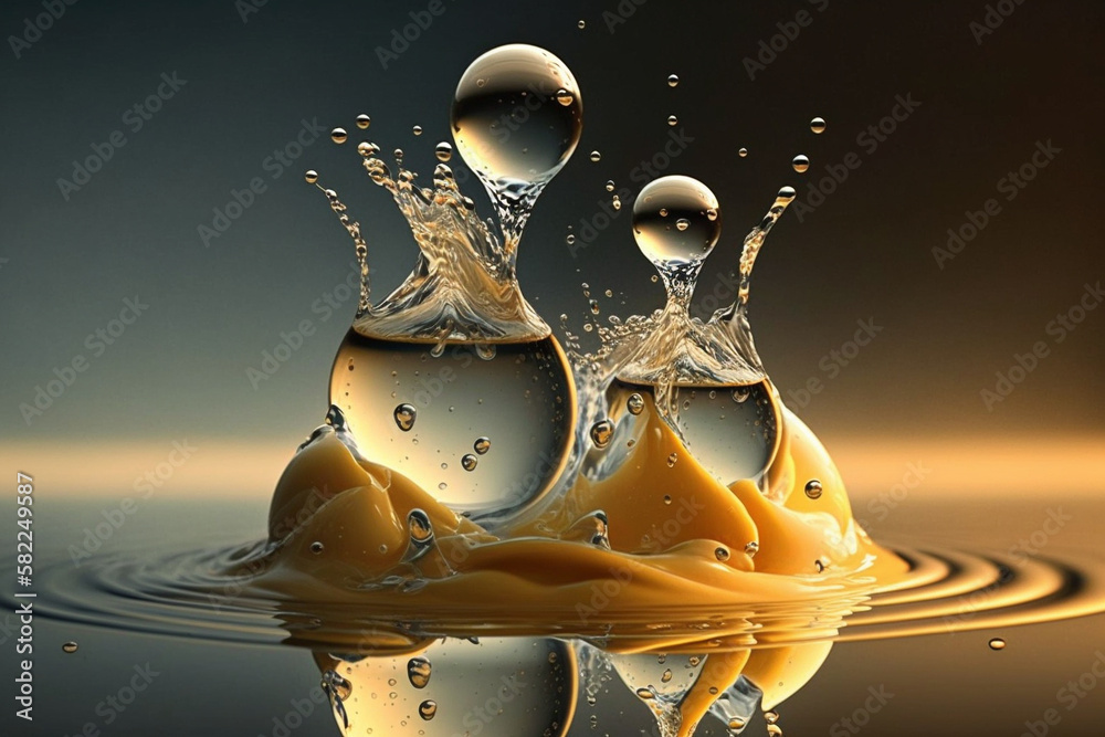 Water drops bouncing back after falling, creating a mesmerizing ...