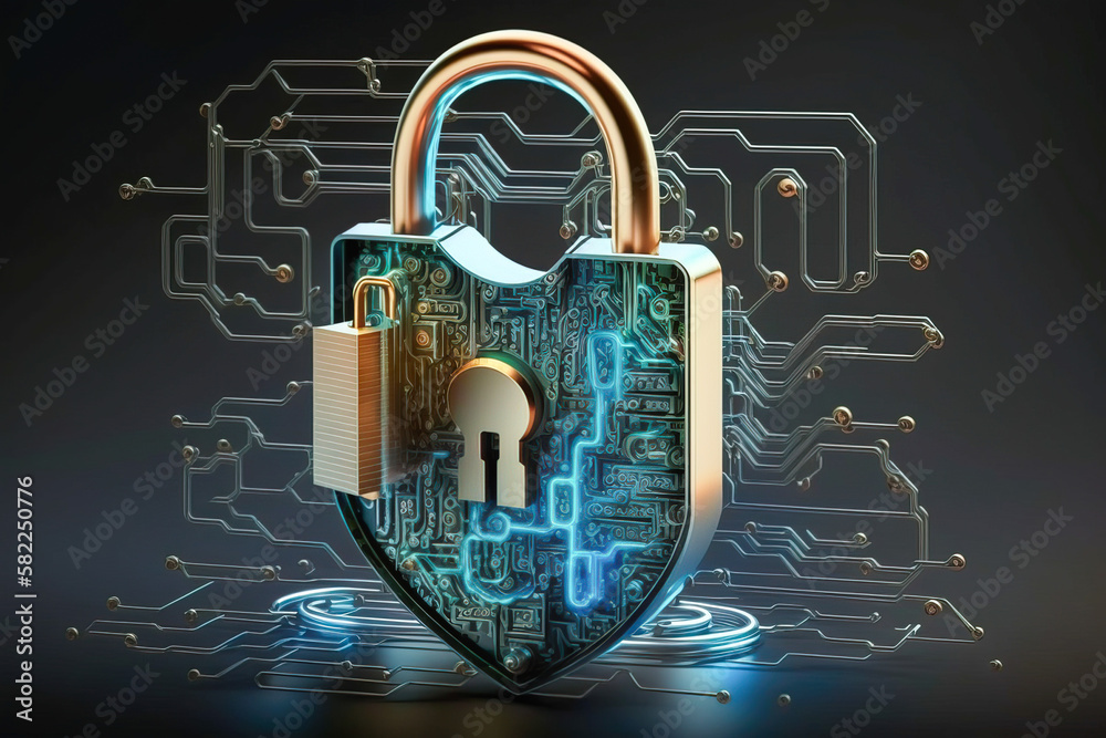 Cybersecurity And Blockchain Technology Securing Digital Transactions Ai Generated Stock