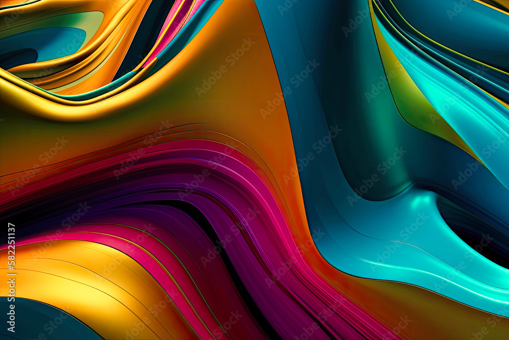 Metallic abstract wavy liquid background layout design tech innovation ...