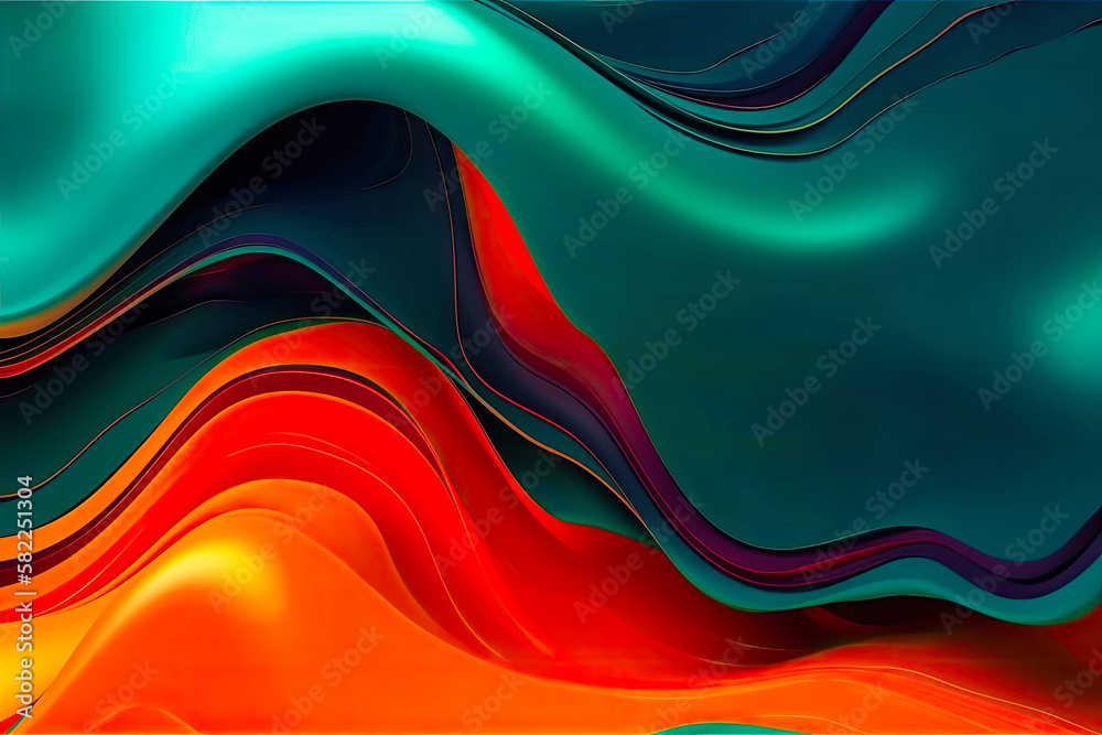 ภาพประกอบสต็อก Metallic abstract wavy liquid background layout design ...