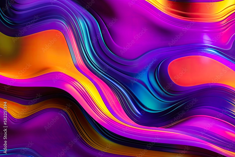 ภาพประกอบสต็อก Metallic abstract wavy liquid background layout design ...
