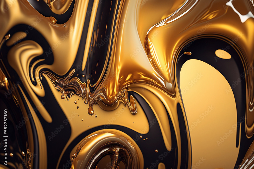 Fluid Melted Liquid Gold Texture. Melted Golden background artistic ...