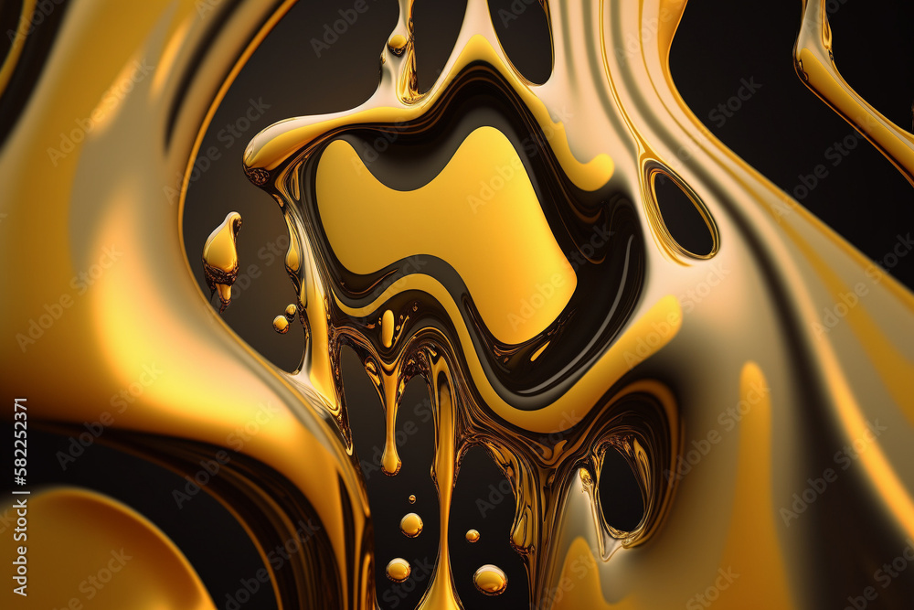 Fluid Melted Liquid Gold Texture. Melted Golden background artistic ...