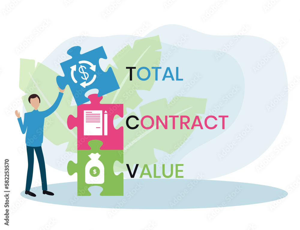 TCV - total contract value. acronym business concept. vector ...