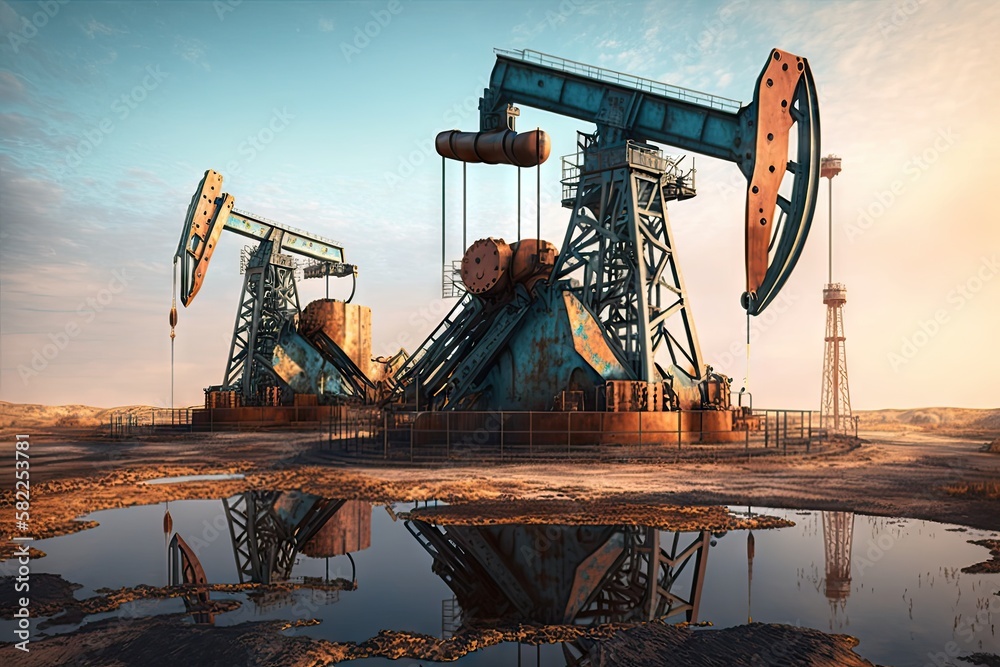 modern large-capacity oil pumps for extraction of resources from earth ...