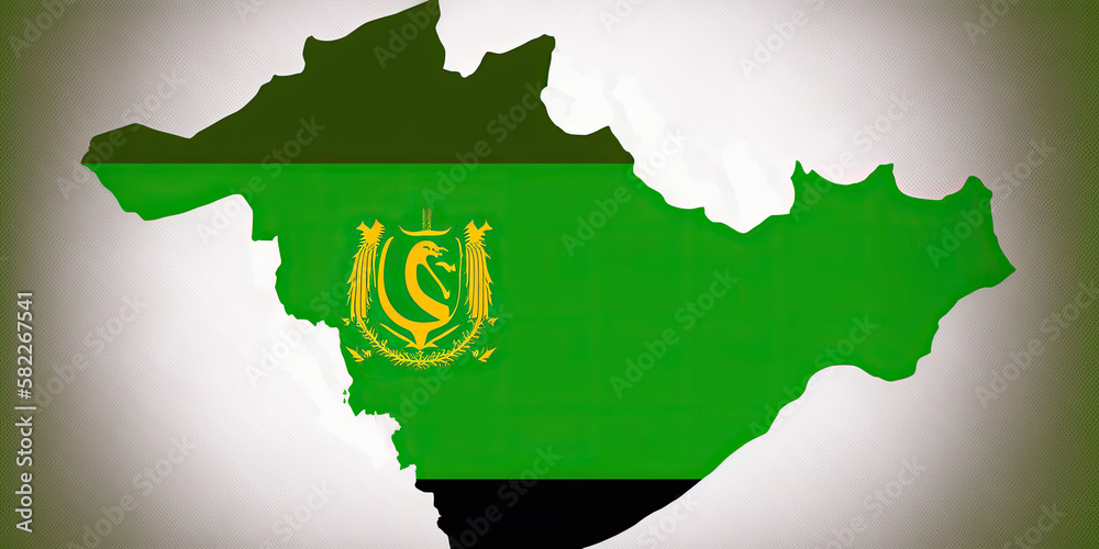 Map of Saudi Arabia in Saudi Arabia flag colors: A map of Saudi Arabia ...