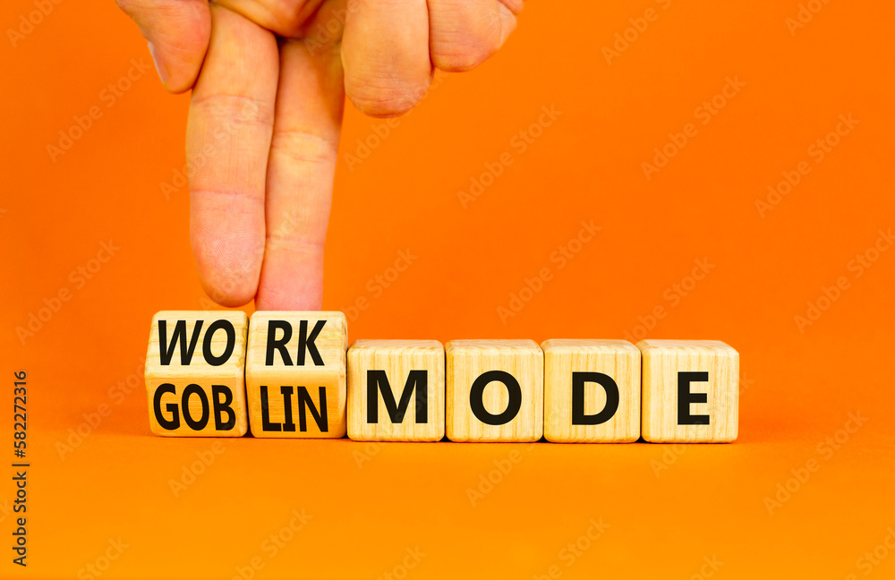 Work or goblin mode symbol. Concept word Work mode Goblin mode on ...