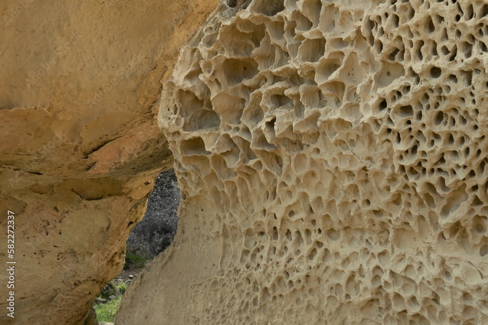 Oamaru, Otago, New Zealand - February 3 2023: Ancient limestone rock ...