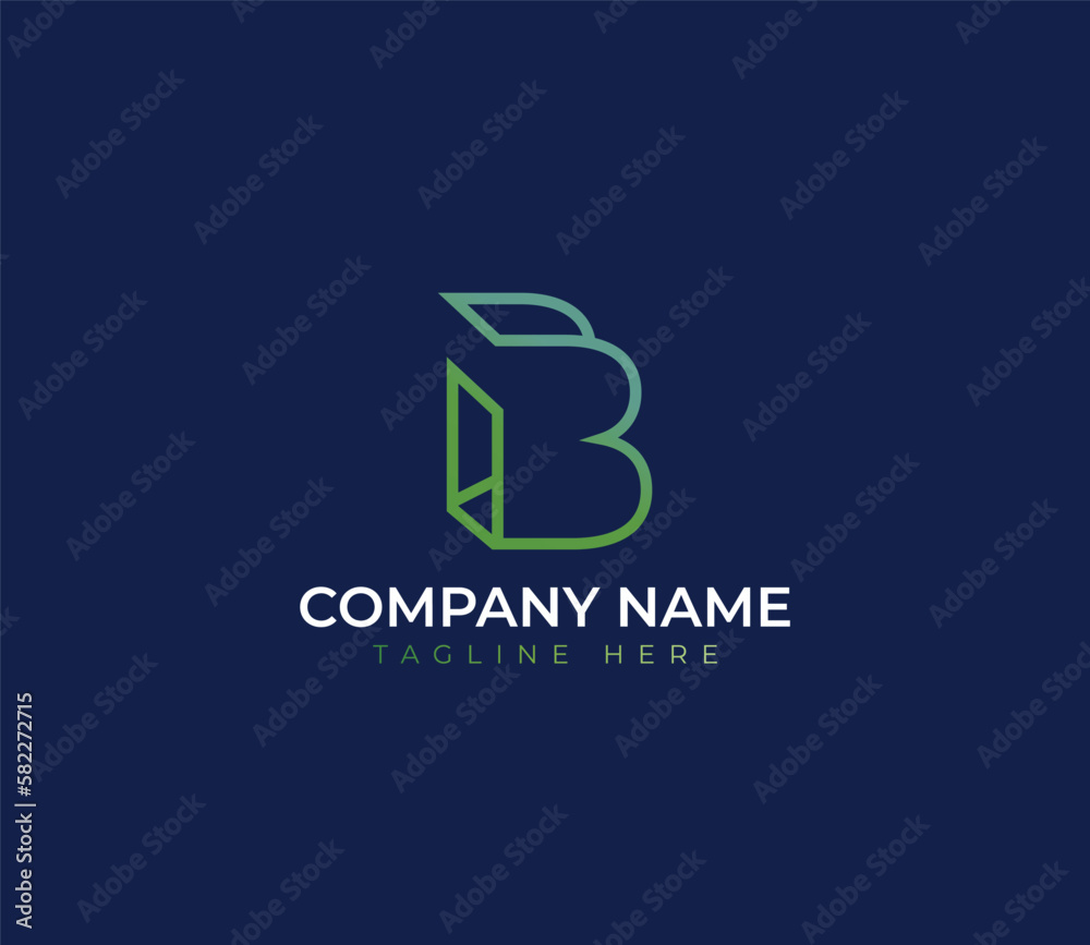 Abstract line art, creative letter b logo vector design inspiration ...