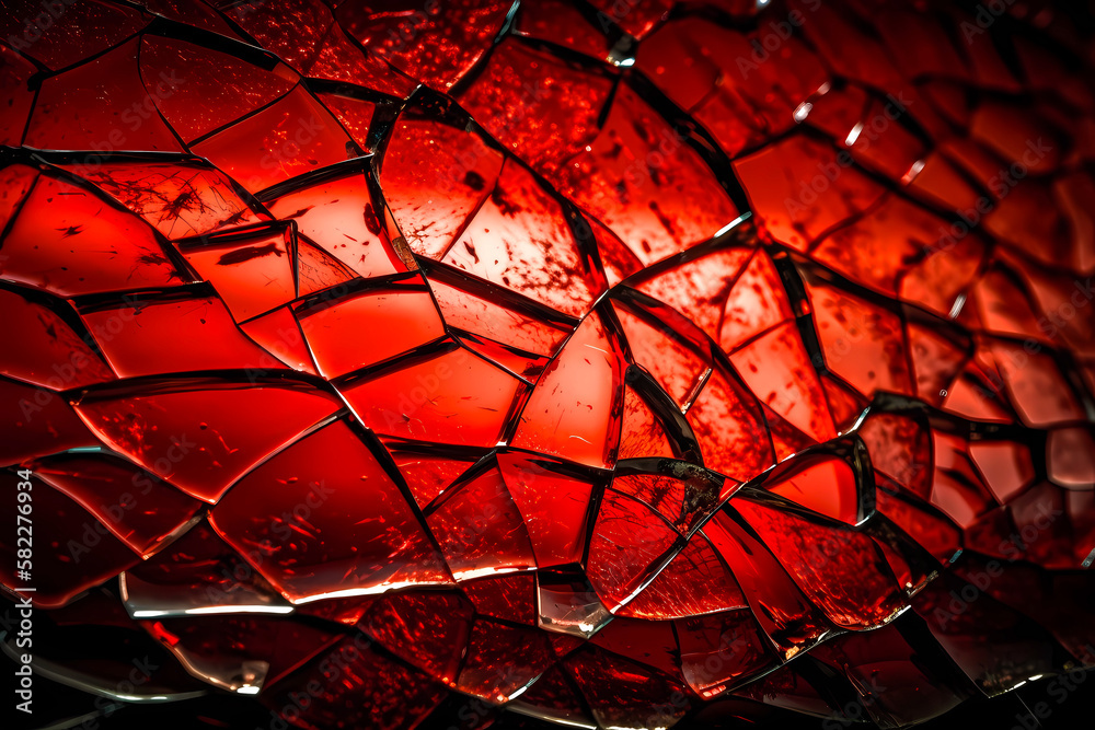 cracked red glass texture background, created with generative ai Stock ...