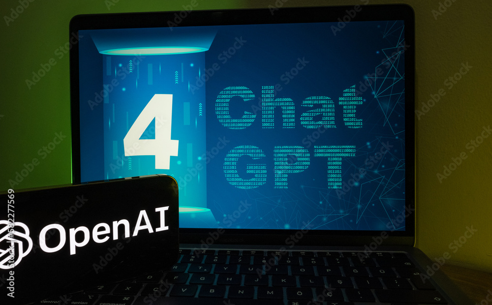 Chat Gpt 4 Logo on PC Screen, Openai Logo Mobile on Screen. Istanbul ...