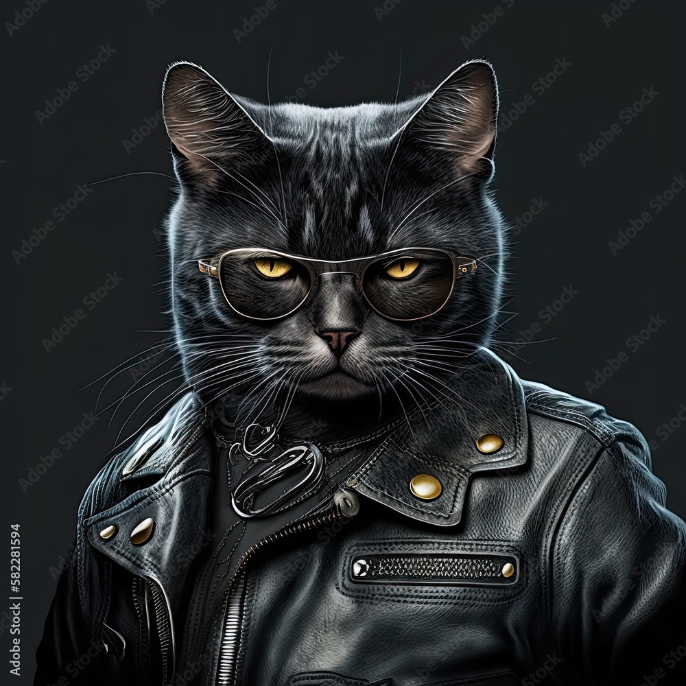 Modern Macho Tomcat: Dressed to Impress in Leather Jacket, Black ...