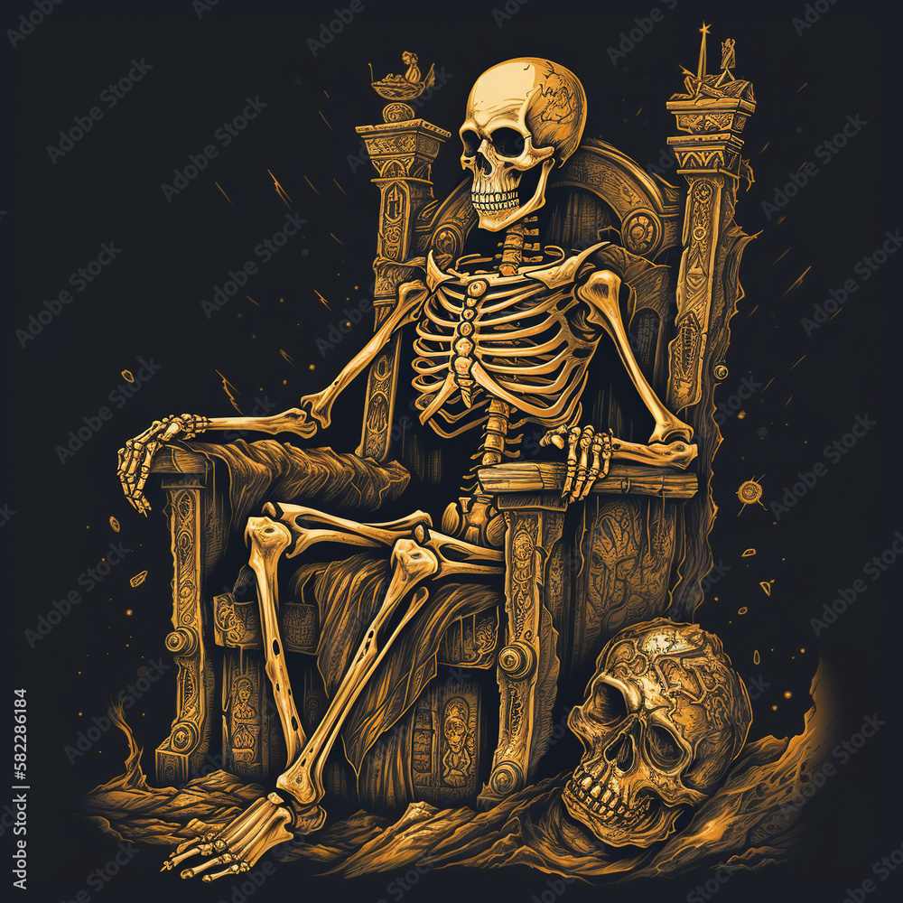 skeleton, skull, statue, sculpture, isolated, religion, ancient, white ...