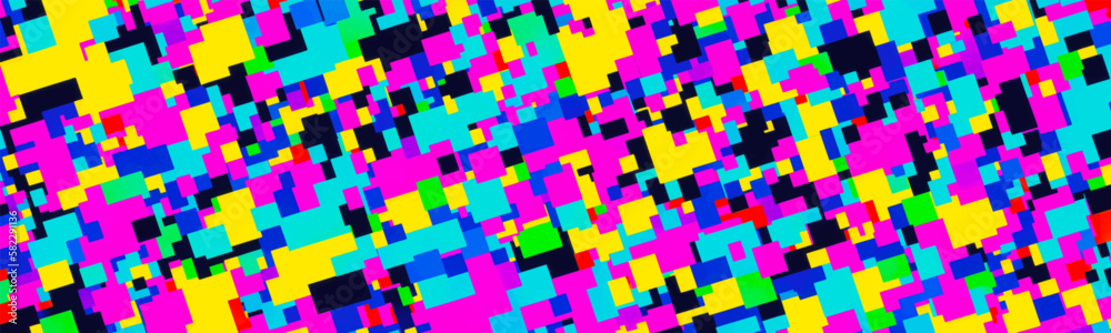 Abstract glitchy 80s vhs tv background with colorful lines and ...