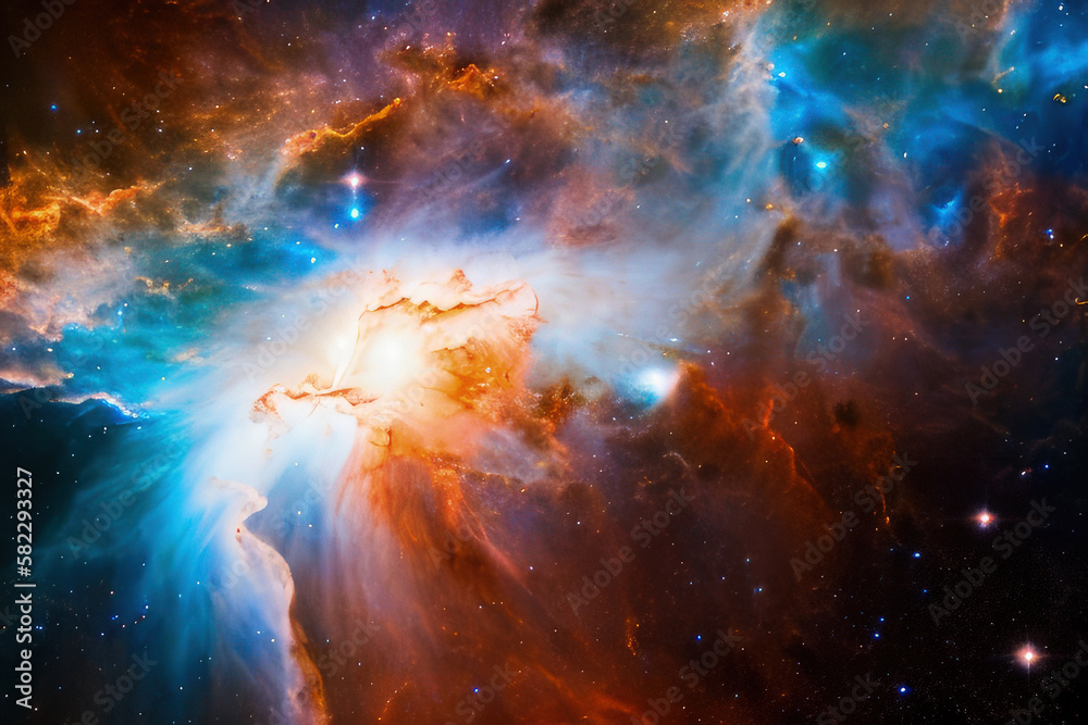 Orange And Blue Nebula