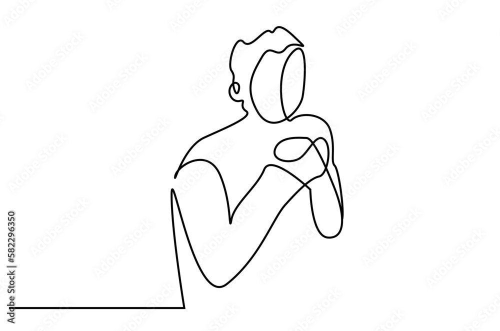 opportunistic person rubbing hands line drawing Stock Vector | Adobe Stock