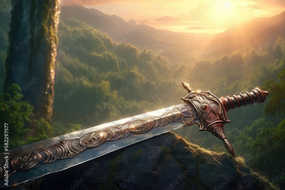 Ilustracja Stock: Metal scimitar, sword, or other exotic weapon ...