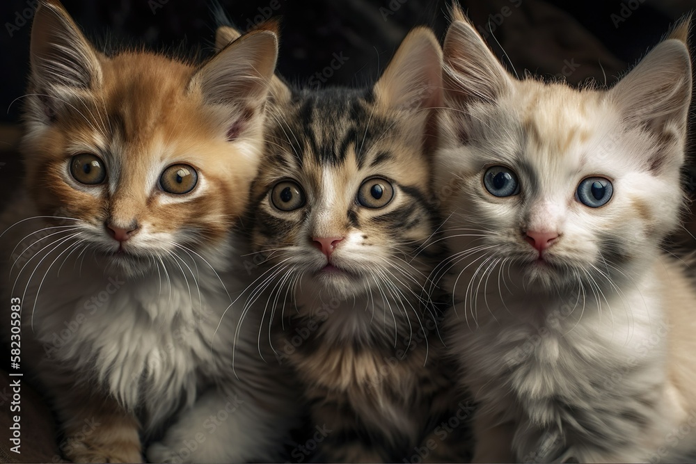 Pile of Fluffballs, Adorable Kittens Stacked. Generative AI Stock ...