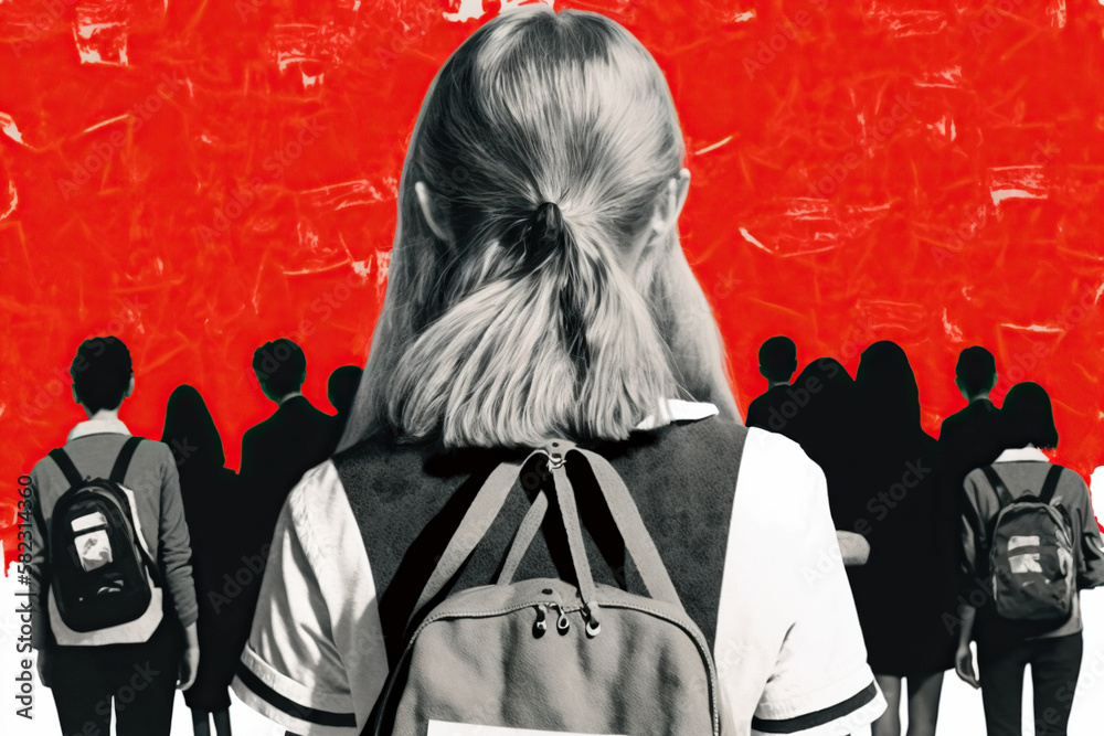 School bullying, created with Generative AI technology Stock ...