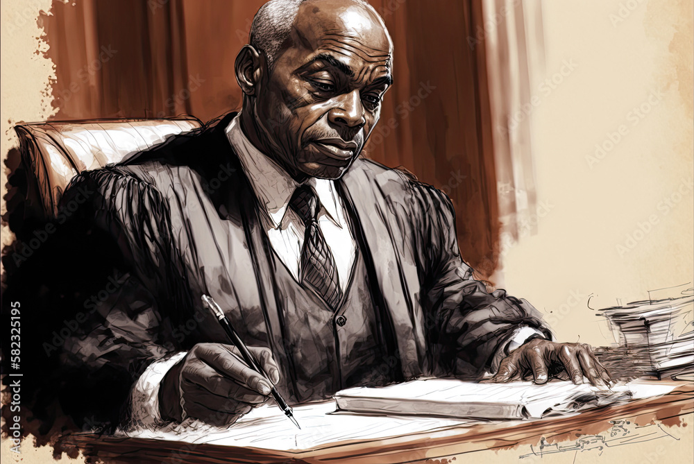 Courtroom Judge Drawing