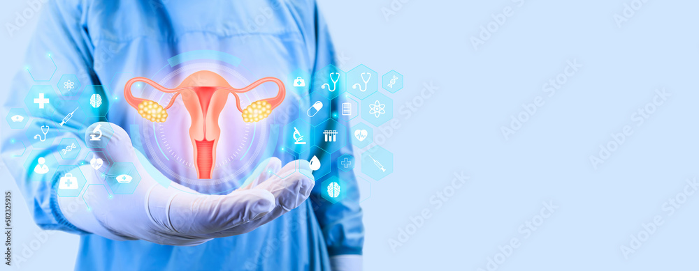 Female reproductive health concept. endometriosis, PCOS, gynecologic ...