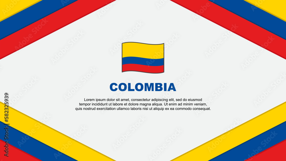 Colombia Flag Abstract Background Design Template. Colombia ...