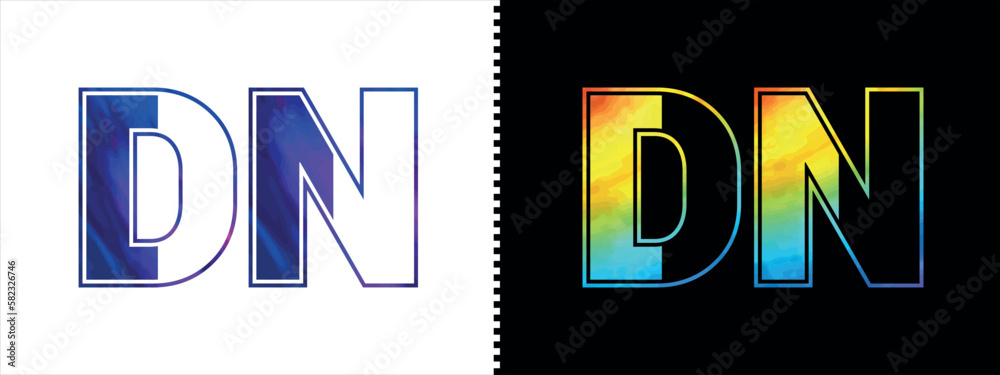 Initial letter DN logo Icon vector design template. Premium luxurious ...