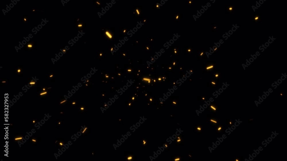 Wideo Stock: Animation flow up glow orange fire particles sparks rising up on black abstract ...