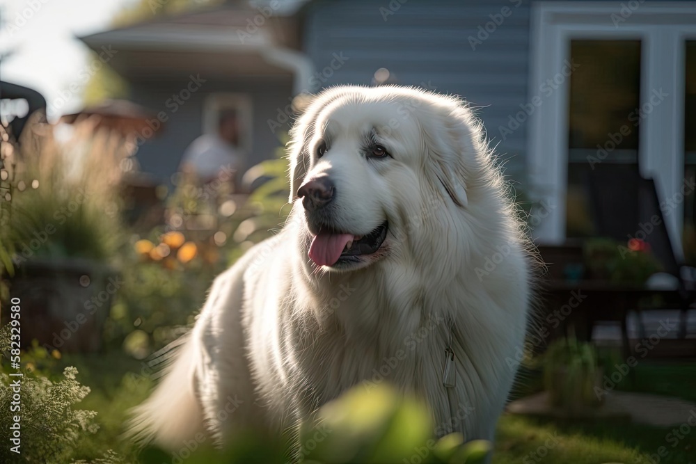 Gentle Great Pyrenees, created with Generative AI technology Stock ...