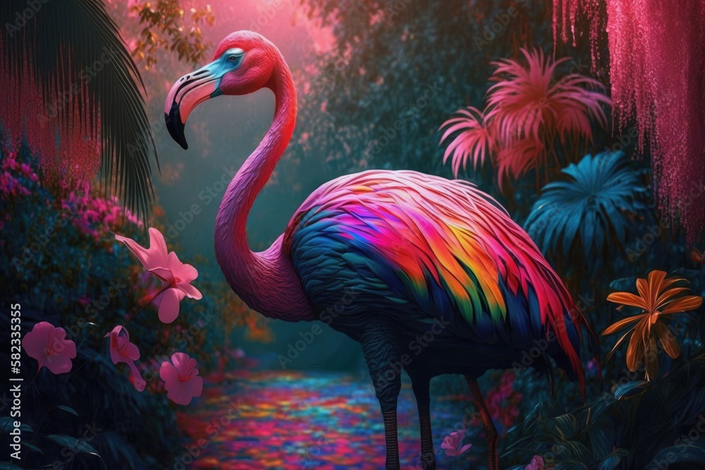 Rainbow Flamingo