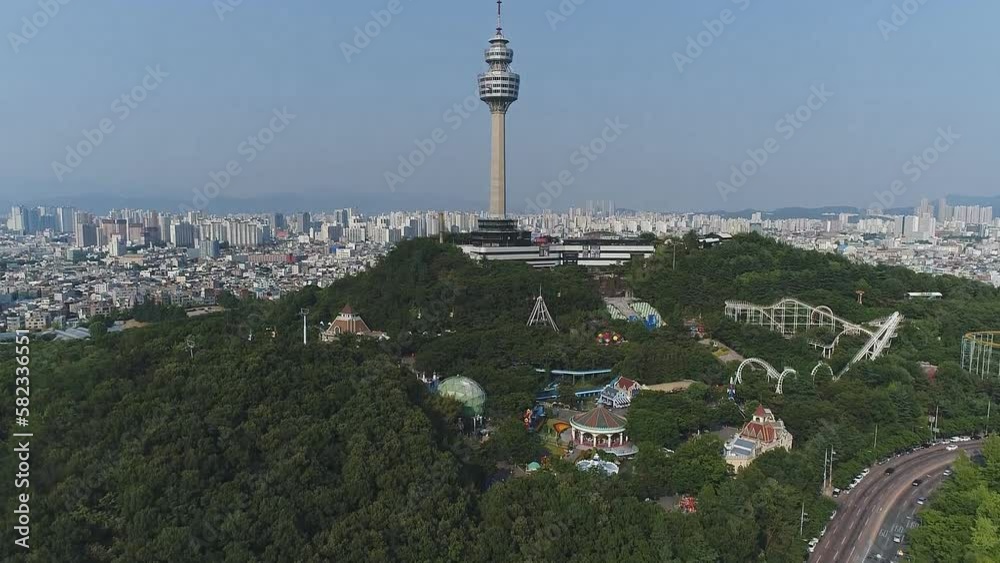 Daegu, Korea - Daegu tower, a landmark or symbol of daegu city (aerial ...