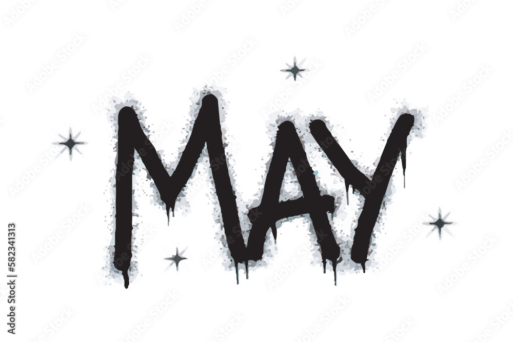 Spray Painted Graffiti may Word Sprayed isolated on white background ...