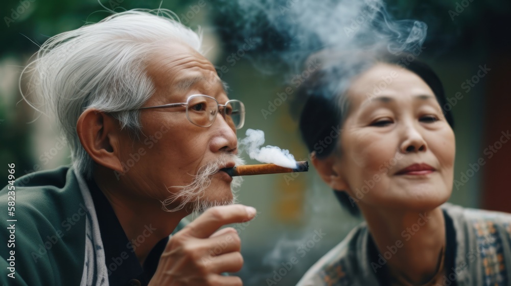 A Beautiful Artistic Designer Portrait of Cannabis 420 Culture: Asian ...