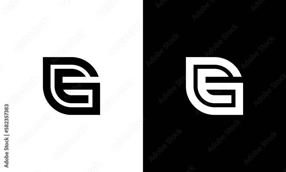 letter symbol GE line art minimalist modern logo Stock Vector | Adobe Stock