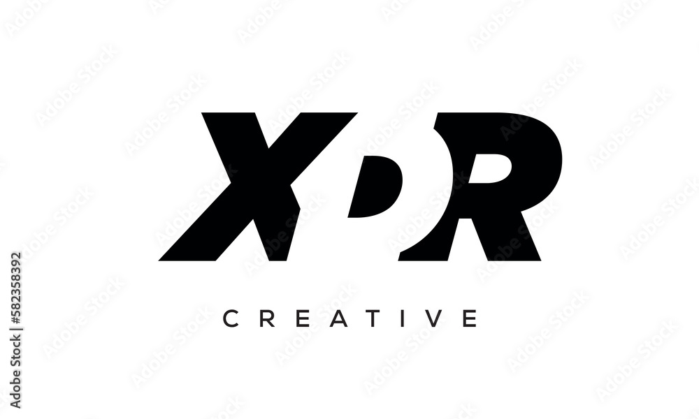 XDR letters negative space logo design. creative typography monogram ...